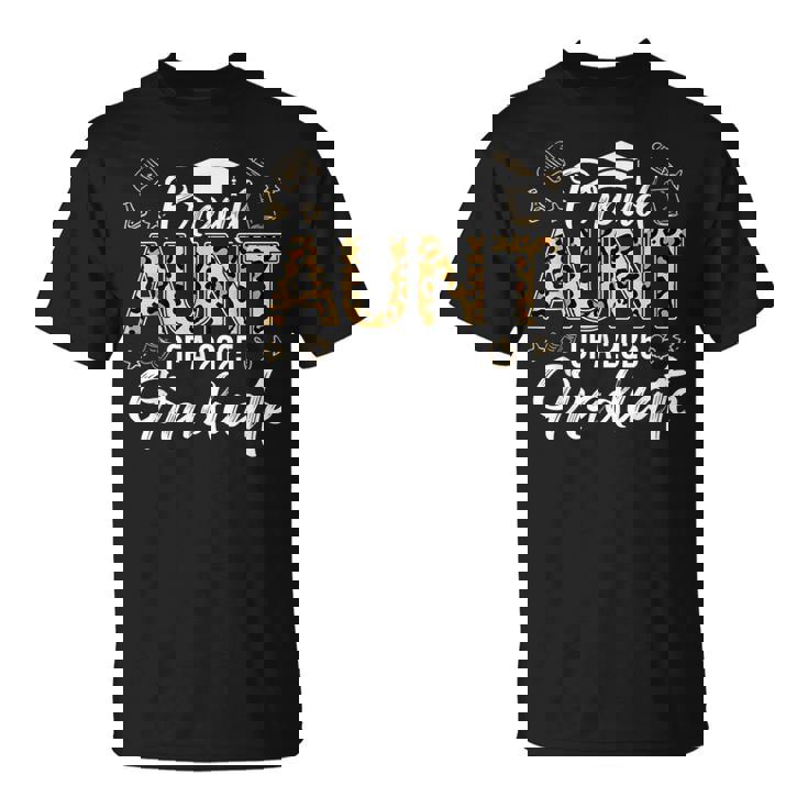 Proud Aunt Of 2025 Graduate Senior Class Graduation Leopard T-Shirt ...