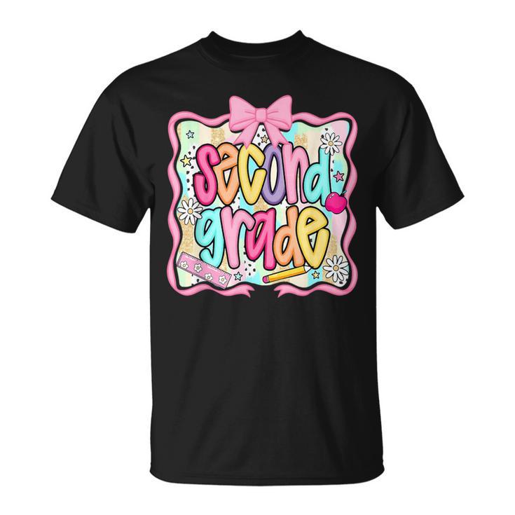 Second Grade Floral Coquette 2Nd Grade Girls Back To School T-Shirt ...