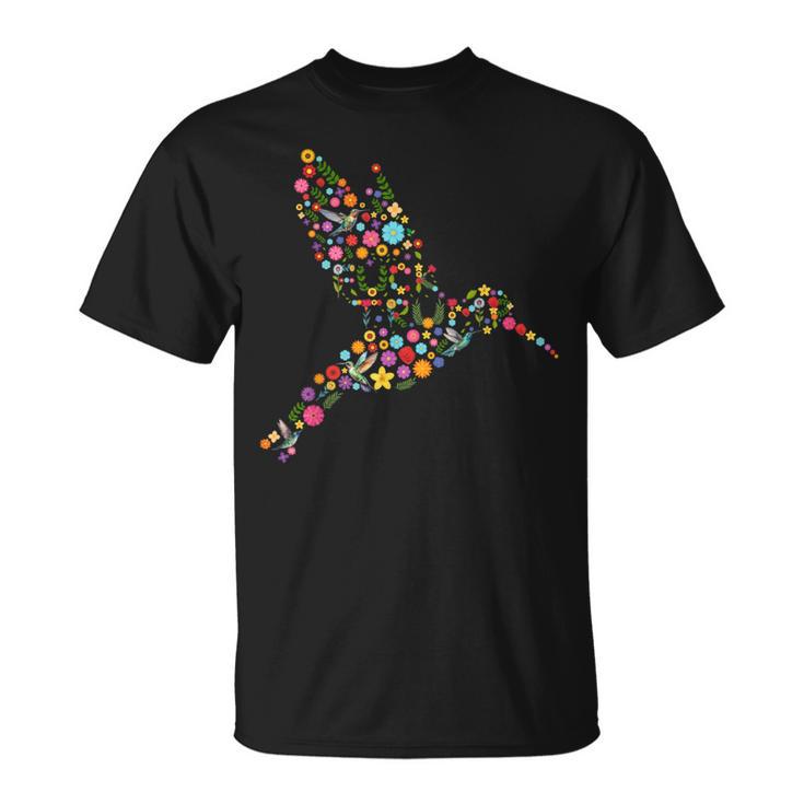 Subtle Anti Trump Floral Hummingbird Hidden Message T-Shirt | Mazezy