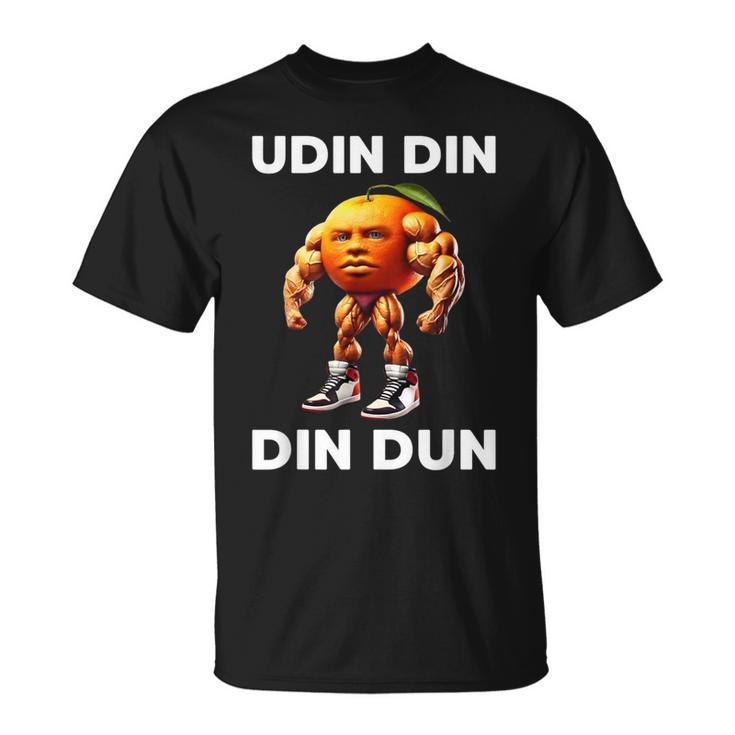 Udin Din Dun Italian Brainrot Meme Udindindun Orange Maglietta ...