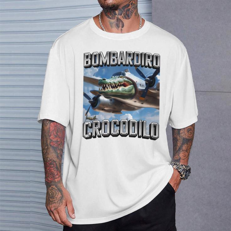 Bombardiro Crocodilo Meme Plane Crocodile Brainrot T-Shirt - Monsterry