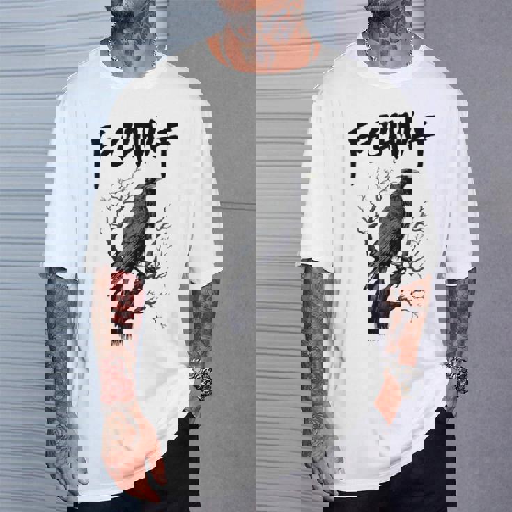 F Caw F Black Crow F-Caw-F Black Bird Saying Meme T-Shirt | Mazezy