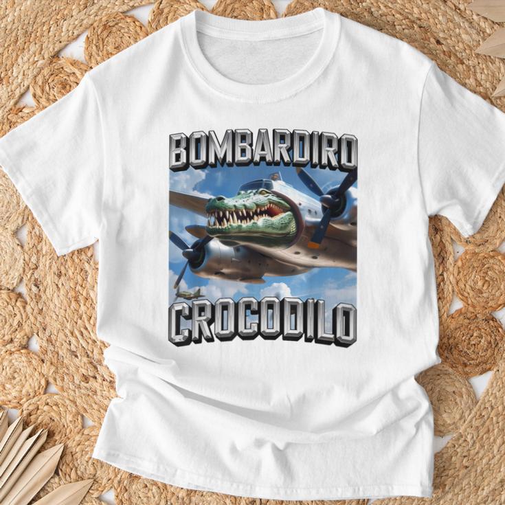 Bombardiro Crocodilo Meme Plane Crocodile Brainrot T-Shirt - Monsterry